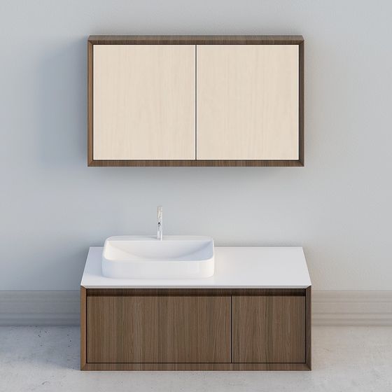 Modern Minimalist Bathroom Vanity 3D model