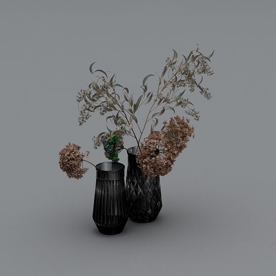 Elegant Flower Vase 3D model with Detailed Textures