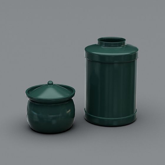Minimalist Green Storage Jar 3D model