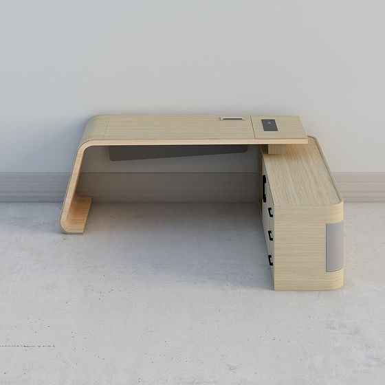 Streamlined Office Desk 3D model