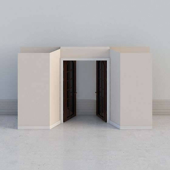 Elegant Double Door Corridor 3D model
