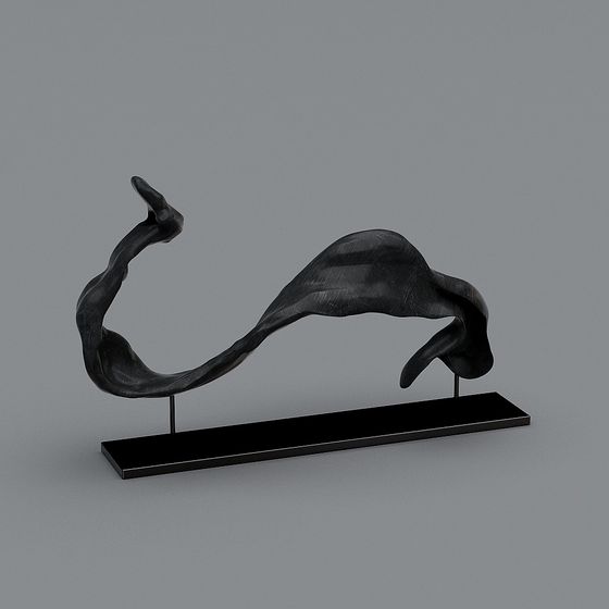 Luminescent Flowing Shadow 3D Model – Black Metallic Design