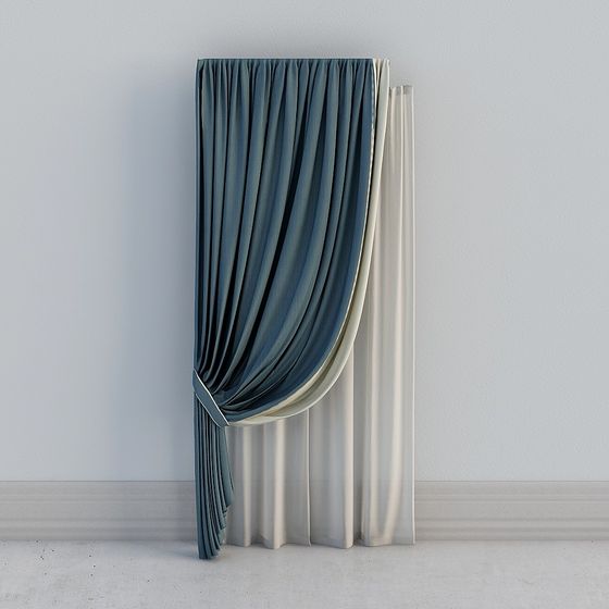 Elegant Floating Curtain 3D model