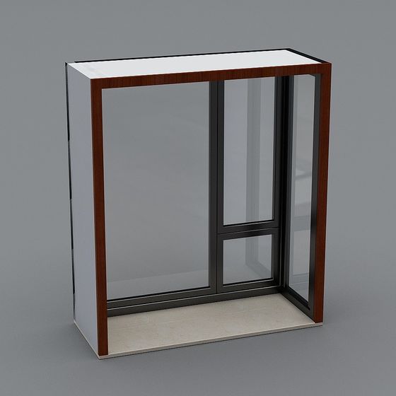 Minimalist Glass Window Sill 3D model