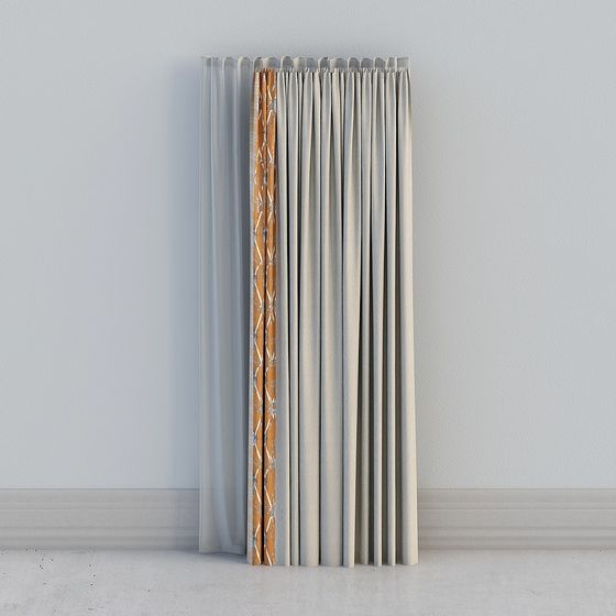 Elegant Flat Earth Curtain 3D Model – Cozy Style Free