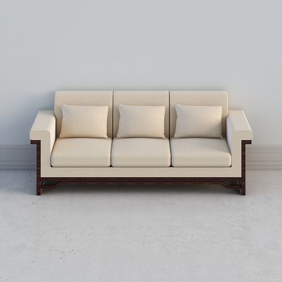 I-Shape Sofa CH-5101-C 3D Model – Black Style Free