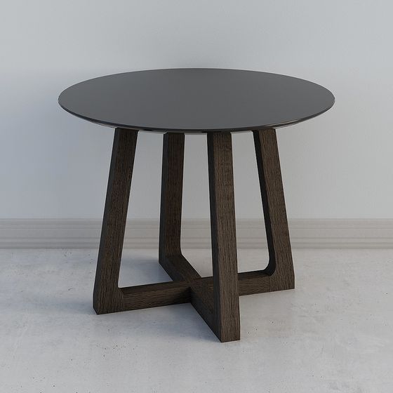 Urban Wooden Round Table 3D model
