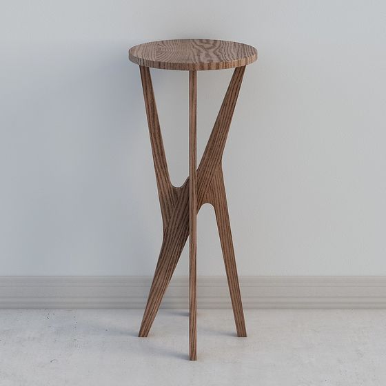 Streamlined Wooden Table 3D model