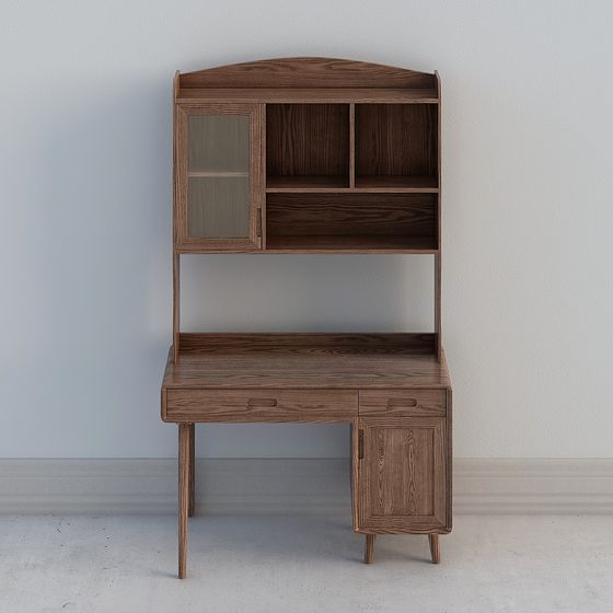 Earth Color Writing Desk 3D Model | Home Office Style