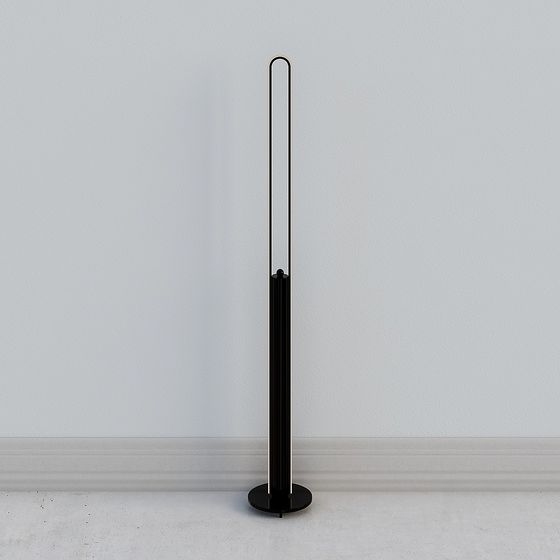 Sleek Floor Lamp 3D Model – Minimalist Metallic Stem