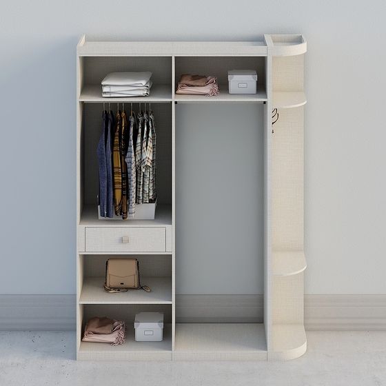 Stylish Low Poly Wardrobe 3D model