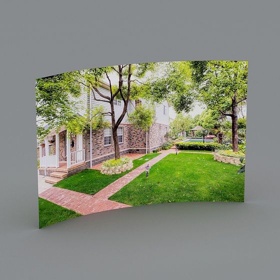 Modern Low-Polygon American House 3D Model