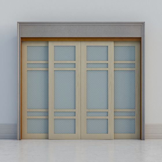 Modern Glass Panel Door 3D model