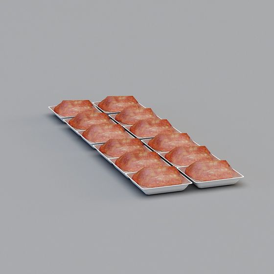 Realistic Ham Plate 3D Model for Creative Projects