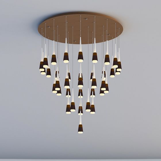 Stylish Low-Polygon Pendant Light 3D model