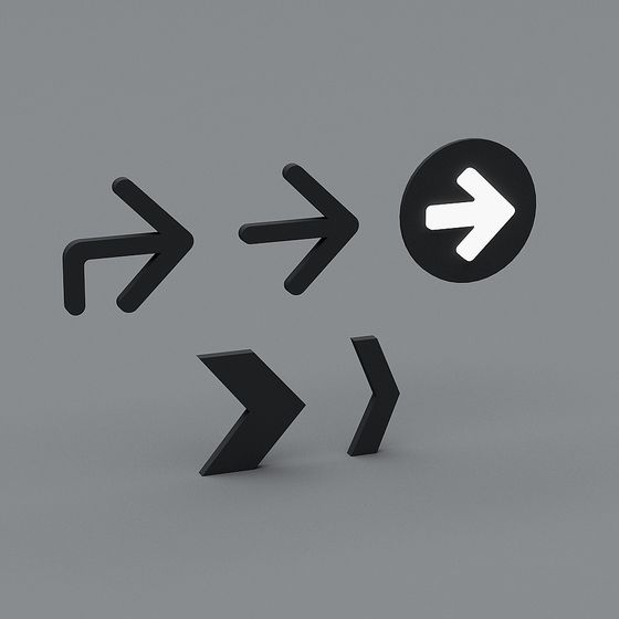 Stylish Arrow Symbol 3D Model for Modern Design