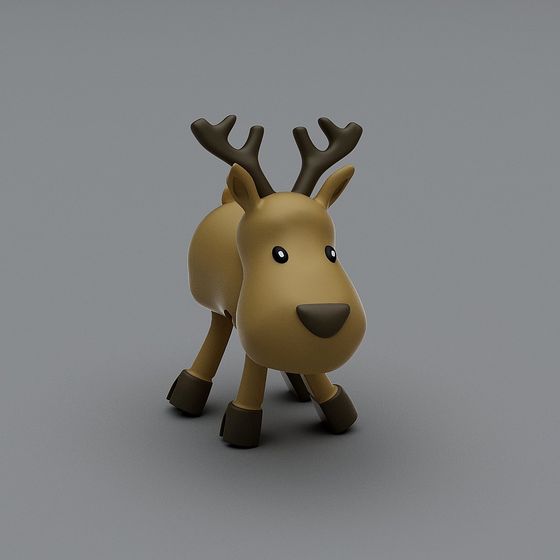 Charming Low-Poly Reindeer 3D Model for Winter Scenes