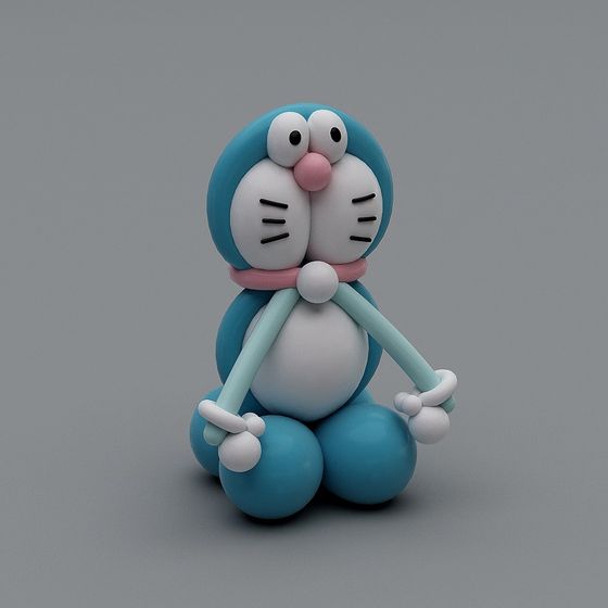 Doraemon Low-Poly 3D Model – Cartoon Character