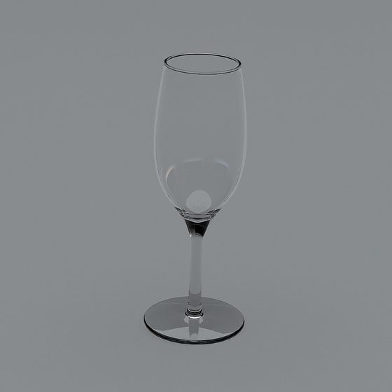 Elegant Low-Poly Glass Goblet 3D Model – Transparent Design
