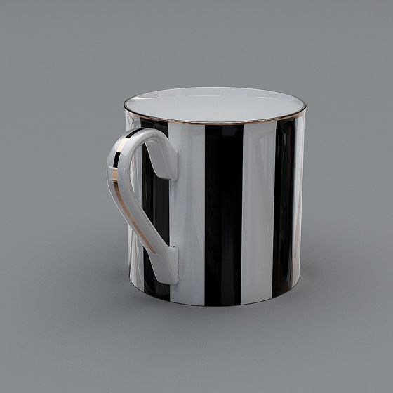 Elegant Low-Poly Coffee Cup 3D model