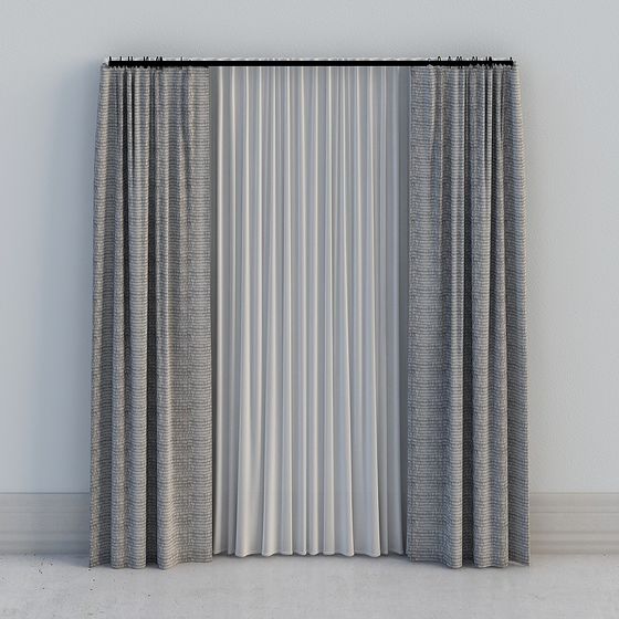 Low Poly Elegant Curtain 3D model