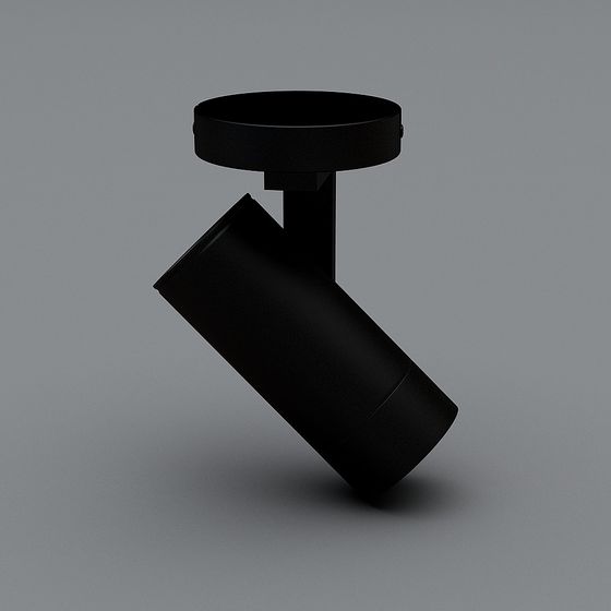 Futuristic Minimalist Track Light 3D Model – Black Metal Design