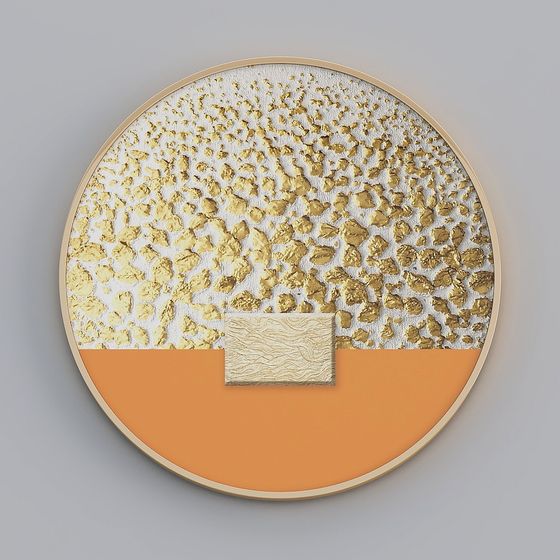 Golden Abstract Disk 3D model for Modern Spaces