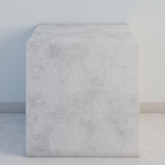 Minimalist Concrete Cube 3D model for Urban Design