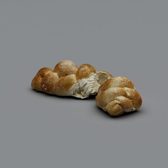 Realistic Low-Poly Bread 3D Model – Detailed Golden Crust