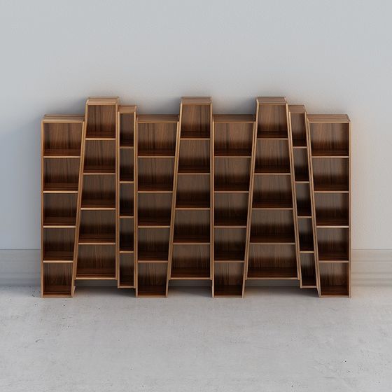 Elegant Low-Poly Bookshelf 3D model