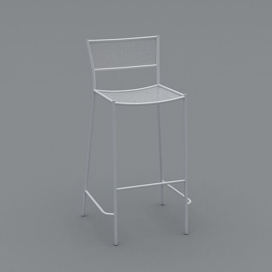 Elegant Low-Polygon Bar Stool 3D model