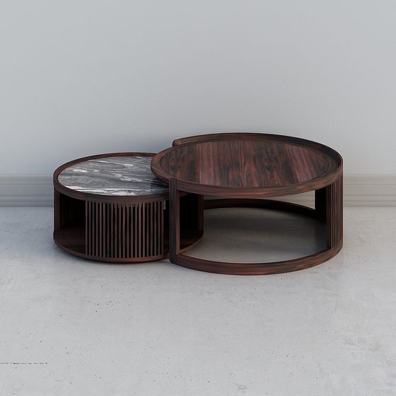 Stylish Round Table Set 3D model for Modern Design