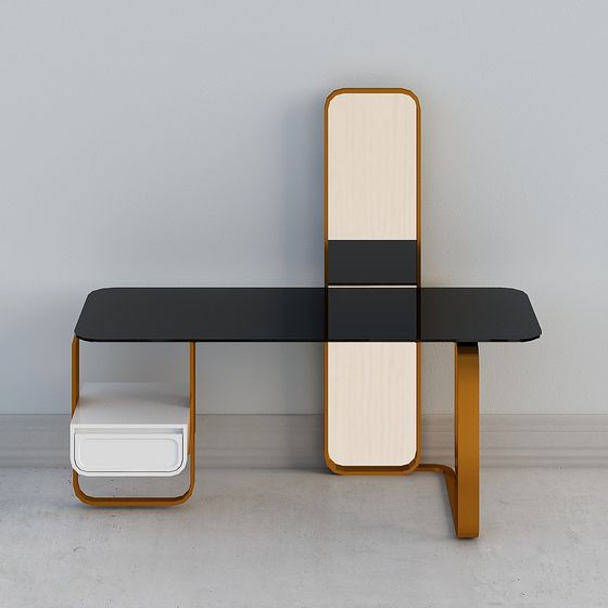 Urban Minimal Desk & Chair 3D model for Contemporary Spaces