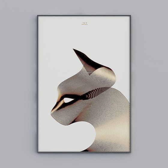 Elegant Low-Poly Cat 3D Model
