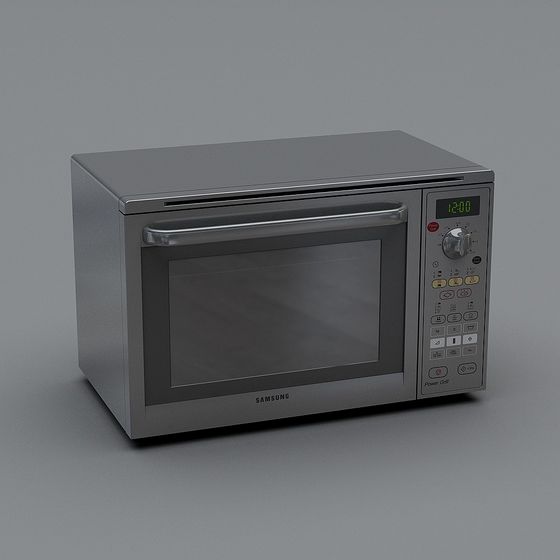Samsung Microwave 3D Model – Realistic Metallic Design