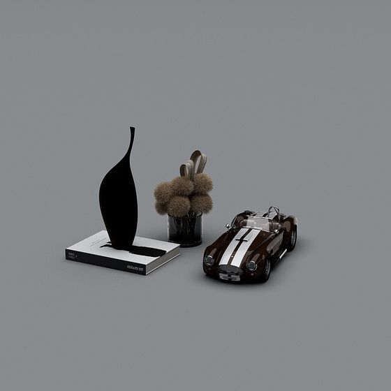 Retro Modern Low Polygon Classic Car 3D model